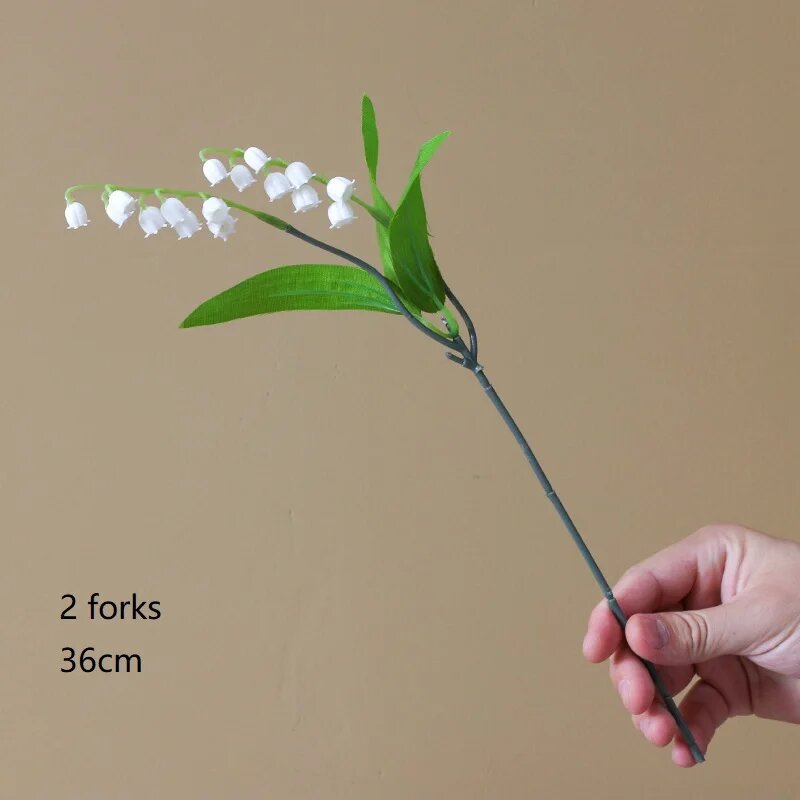 Искусственный ландыш белый, 36 см, 2 forks