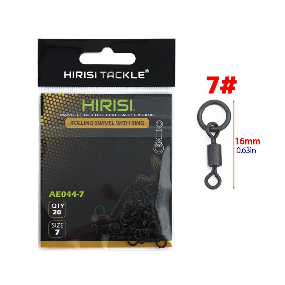 Hirisi поворотные застежки для рыбалки, Size 7, 20 шт