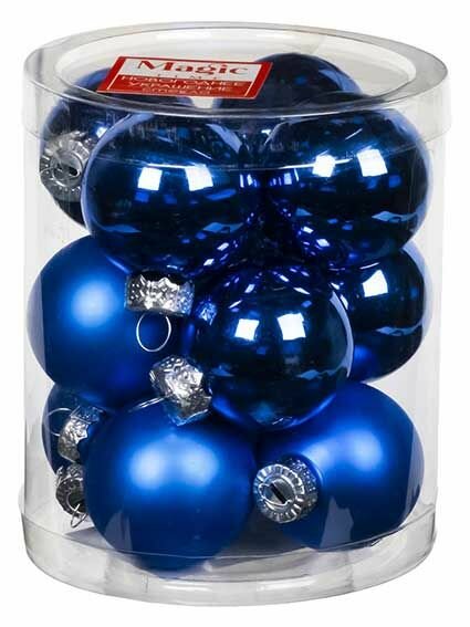 Набор елочных украшений Феникс 12 шт, Стеклянные, 4х4х4 см, в пластиковой тубе (92667)