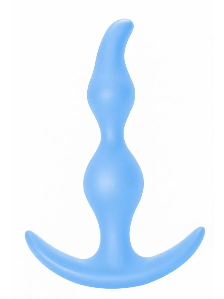 Анальная пробка Lola Games Bent Anal Plug, силикон, голубая, 13см