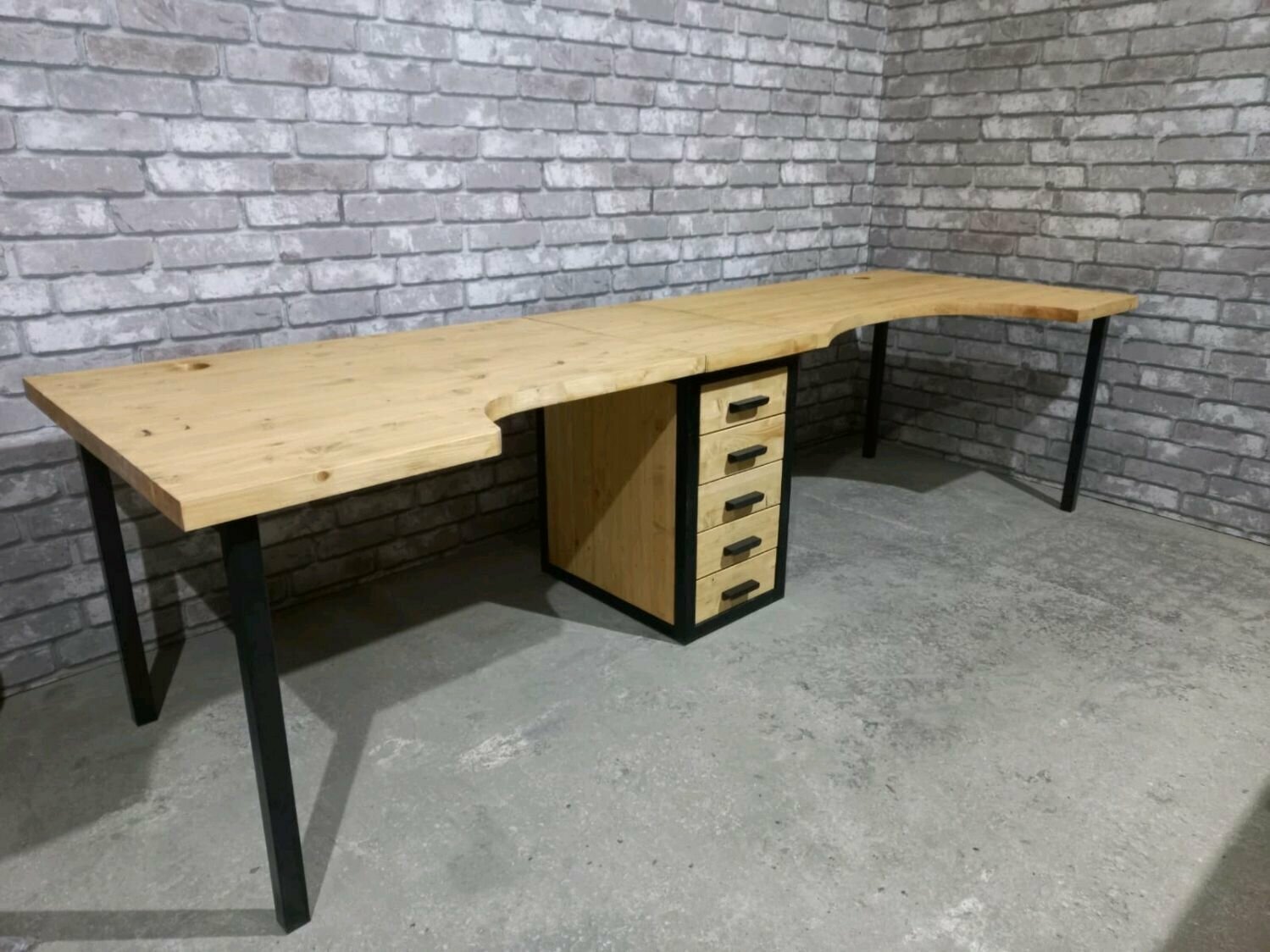 Стол EasyLOFT в стиле лофт письменный, компьютерный, разборный, 290x80x75 см, цвет бежевый