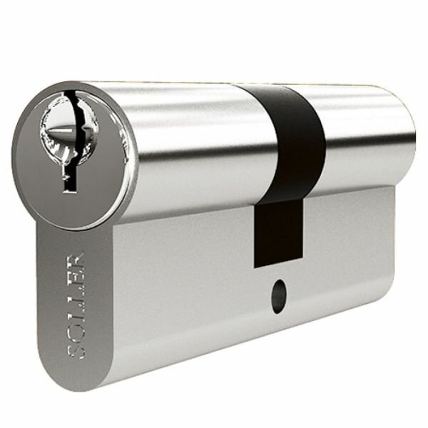 Личинка замка двери (цилиндровый механизм) Soller F5 70 мм хром 5 кл. латунь/металл