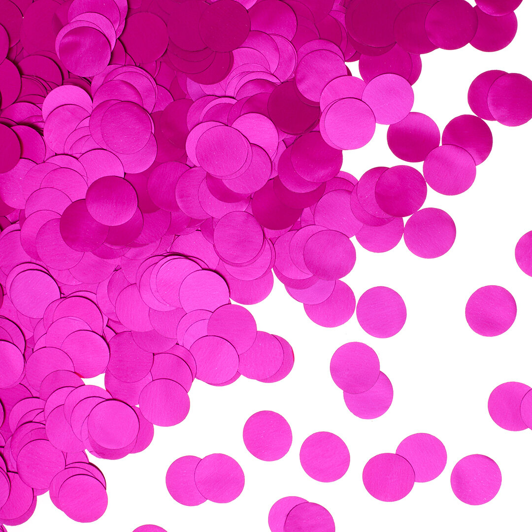 Конфетти Волна веселья Фольга круг Фуксия хром 2 см 50 г