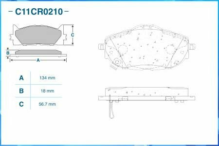 Колодки передние CWORKS C11CR0210 CWORKS C11CR0210