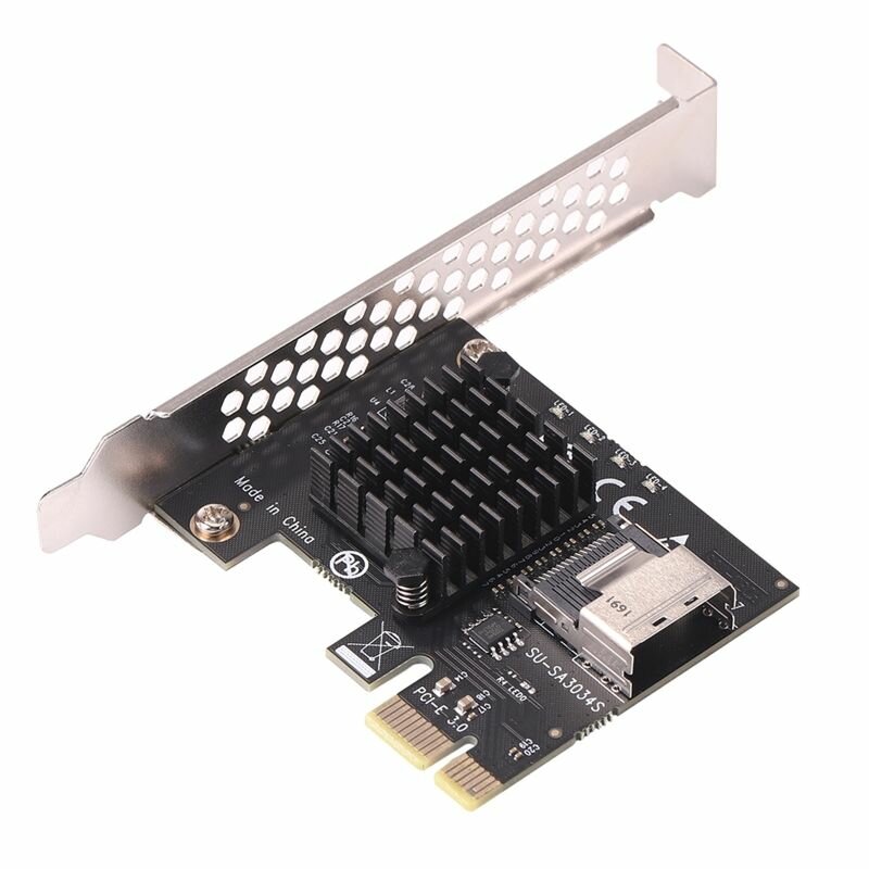 PCIe X1 Mini SAS 4 x SATA 3.0 SSD-карта расширения PCI для адаптера Express 6 Гбит/с настольного ПК SFF-8087