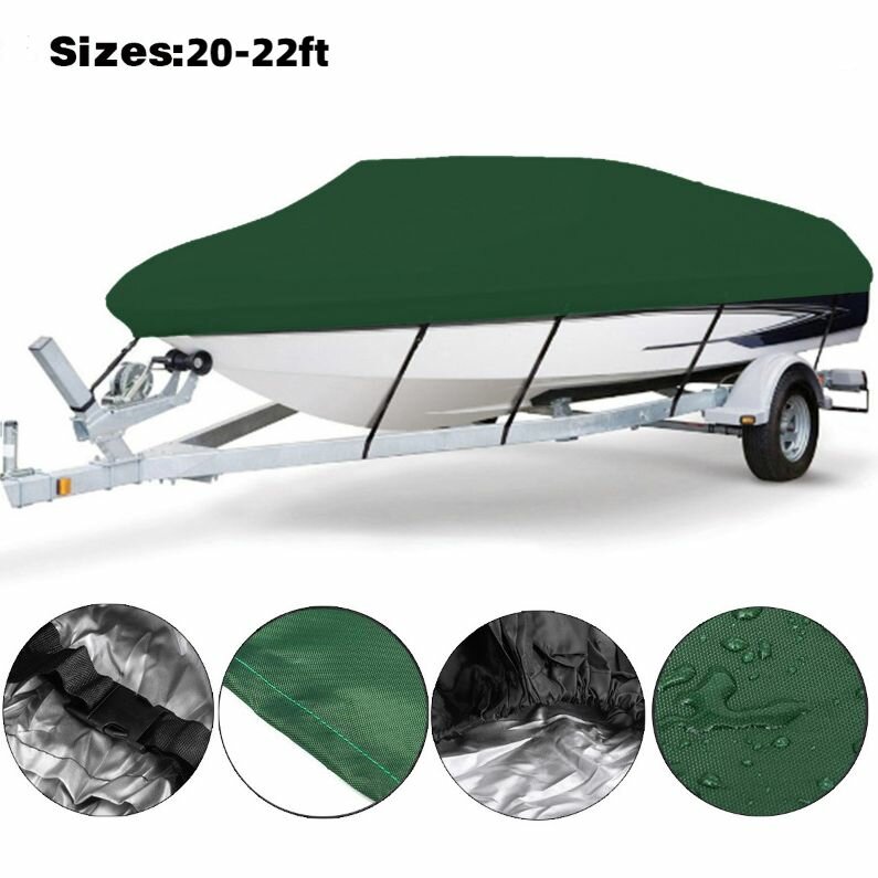 Водонепроницаемый чехол для лодки из ткани Оксфорд 210D, буксируемый V-образный чехол для скоростного катера/рыбацкой лодки, защита от дождя и солнца