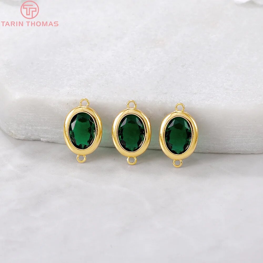 Ювелирные фурнитуры TARIN THOMAS, латунь с цирконом, золотистого цвета, 6 шт.