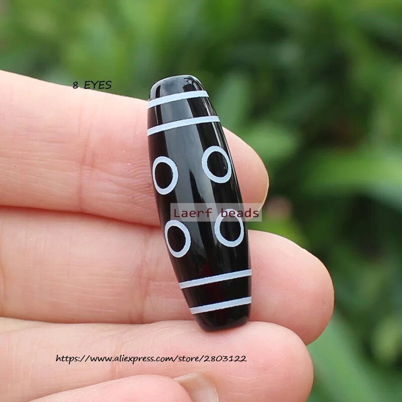 Бусины Тибет ДЗИ черные с 8 глазами, агат