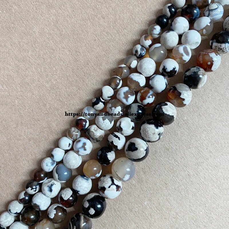 Бусины из белого огненного агата Tony and Beads 4-12 мм 6mm 59 to 63pcs