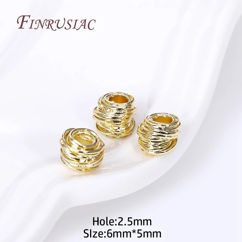 Разделители для бусин FINRUSIAC, позолота 14K, 40 шт