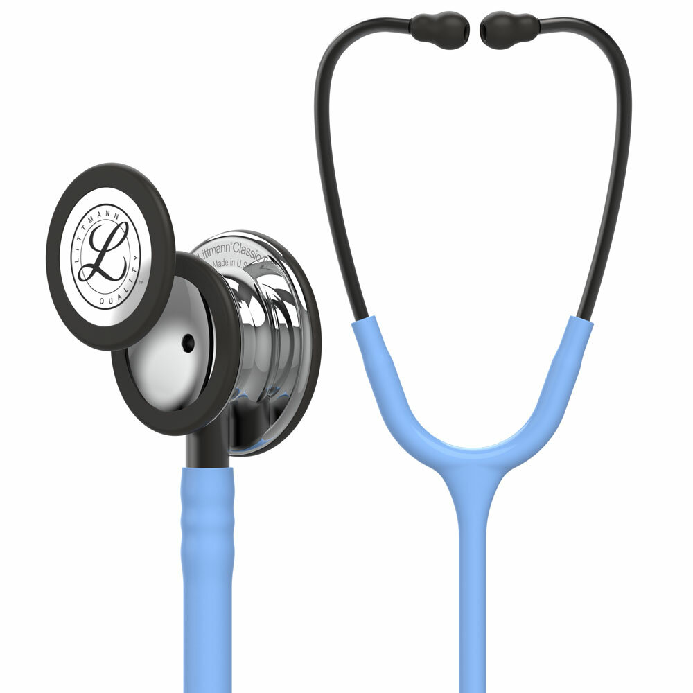 Стетоскоп Littmann Classic III, голубая трубка, 69 см, зеркальная акуст. гол, дымчатое осн.