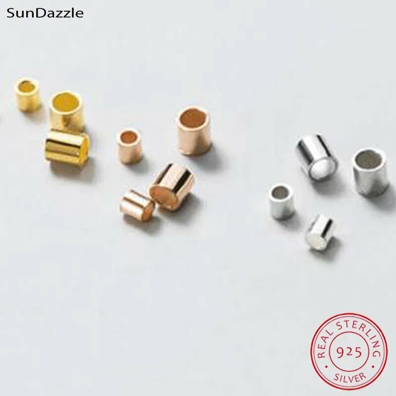 Серебряные обжимные бусины Sun Dazzle 925, 20 шт. 1.5 X 1.5 mm, Plain Silver