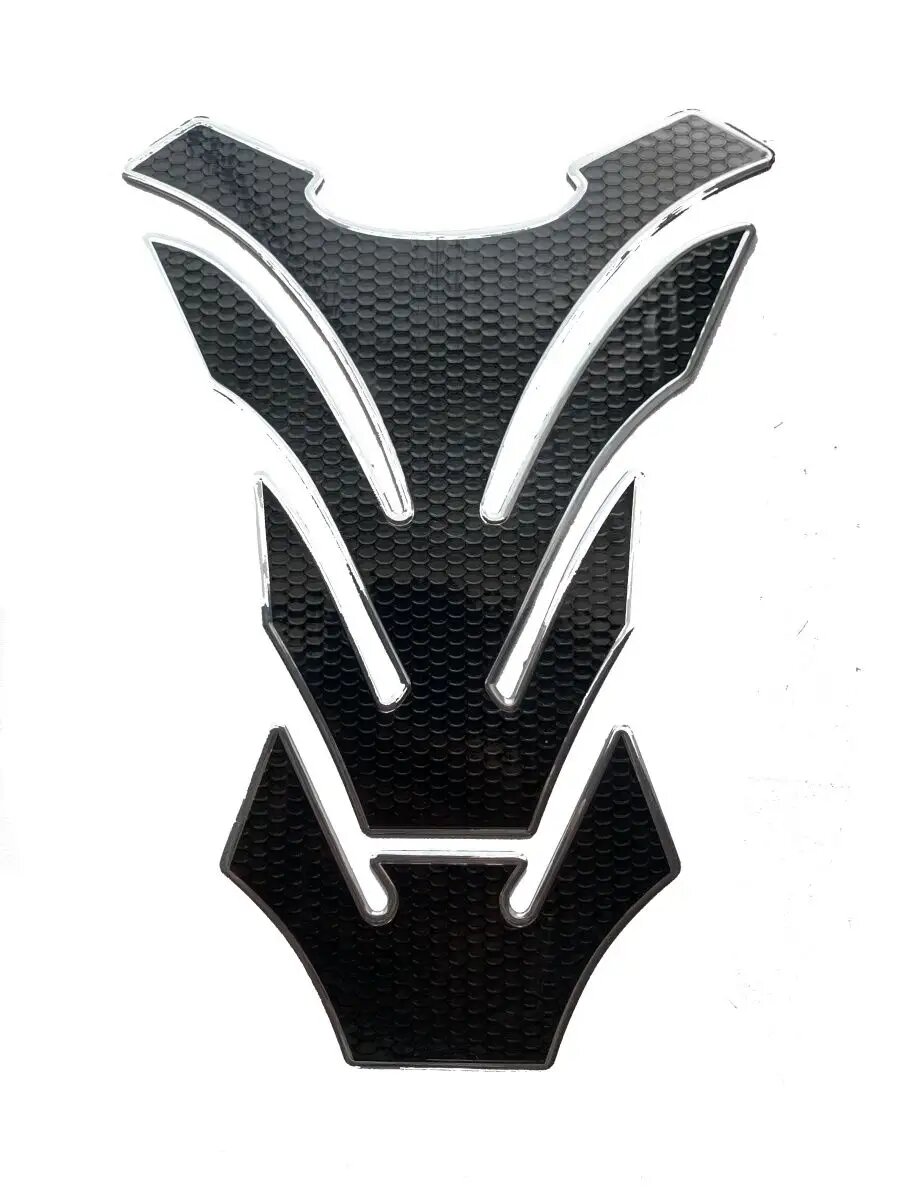 Наклейка Fishbone от МОТОТОР, для защиты бака 19смх14см, черная/серебро