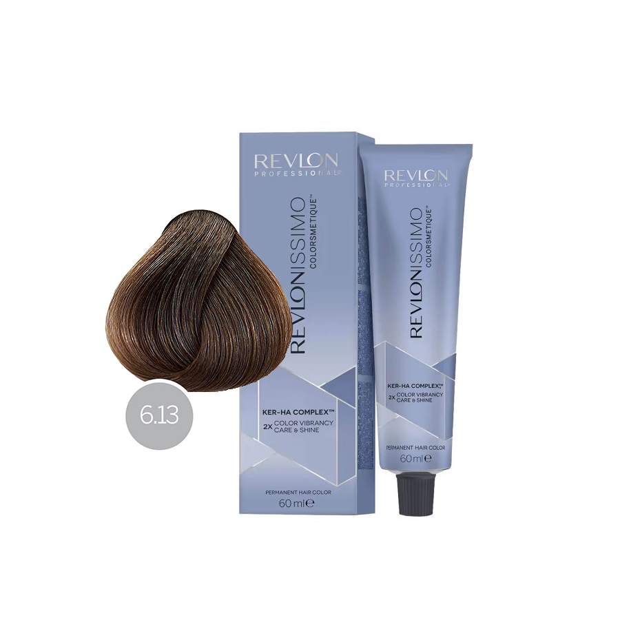Revlon Professional Revlon Revlonissimo Colorsmetique 6.13 - Перманентная краска для волос темный блонд пепельно-золотой 60 мл