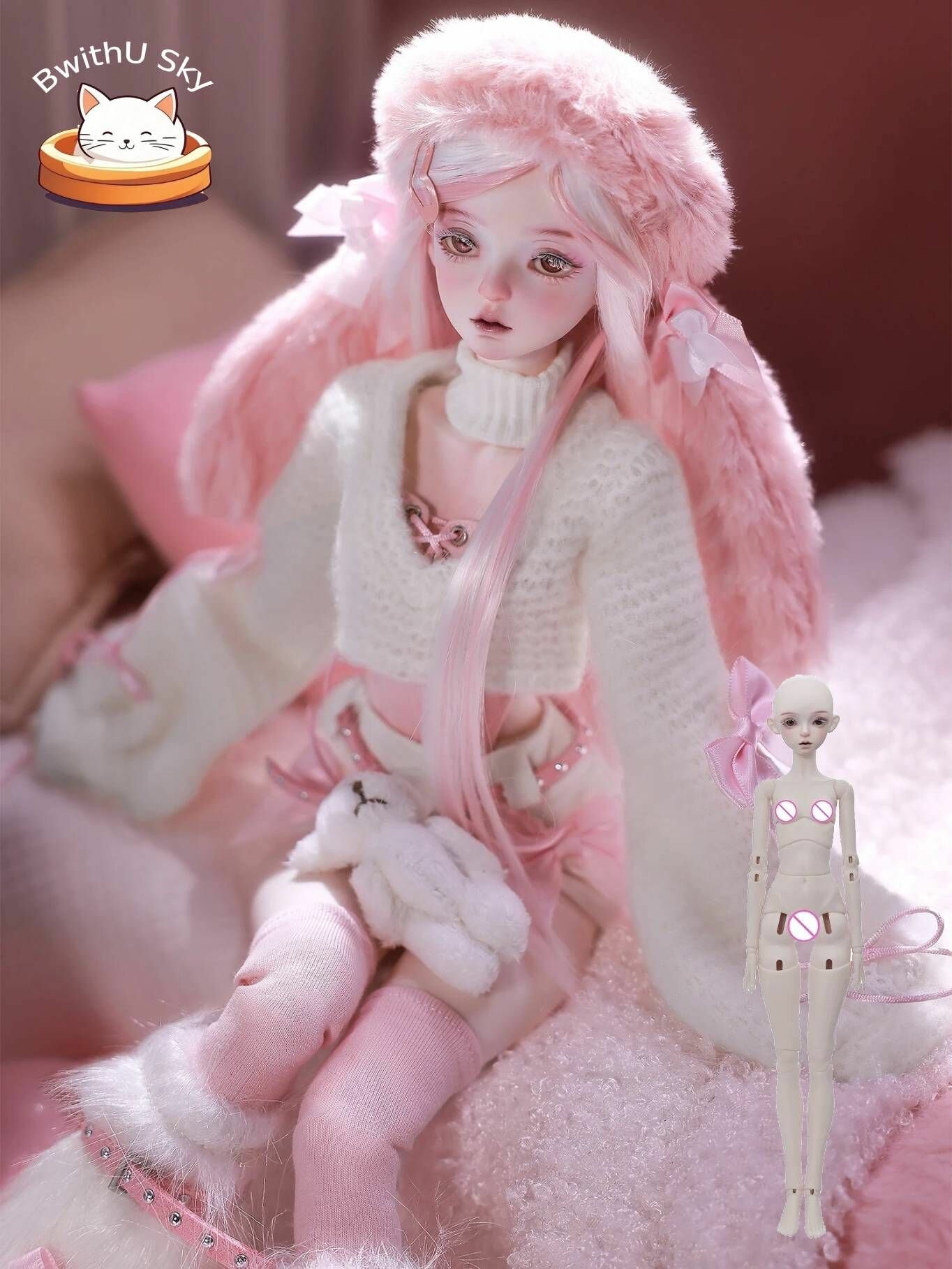 BwithU Celia Bjd 1/4 обнаженная кукла с нормальной кожей, без макияжа, без аксессуаров