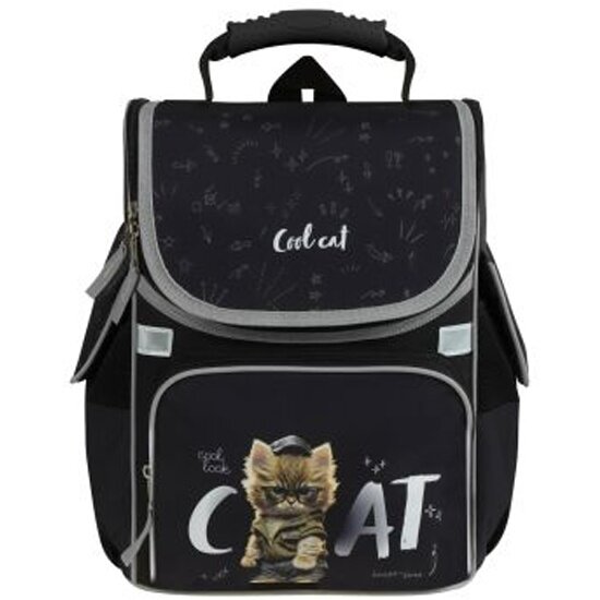 Ранец Artspace Junior "Cat on black" 37*28*21см, 1 отделение, 3 кармана, анатомическая спинка