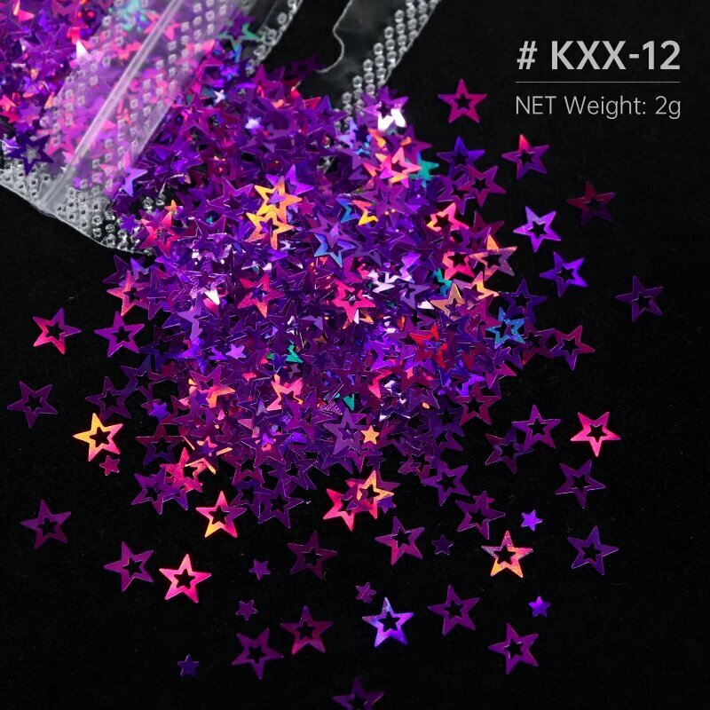 Блестки для смолы ADORNOS, звёздочки, пластик KXX-12