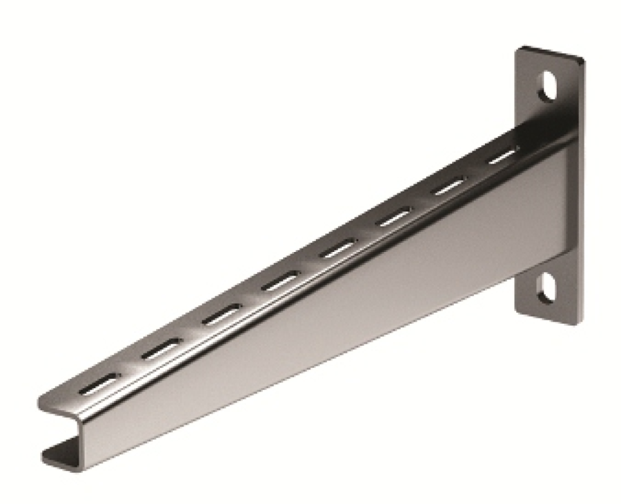 Консоль для кабельных лотков DKC / ДКС усиленная, оцинкованная, стальная, длиной 233мм / крепеж