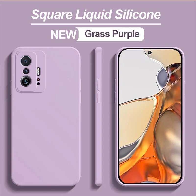 Оригинальный жидкий силиконовый чехол для Xiaomi Mi 12 11 10T 11T Pro Poco X3 F3 M4 Note 11 10 9 8 Pro Max 11S 10S 9S 9T 9A 5G Cover Purple, For Mi Poco F3