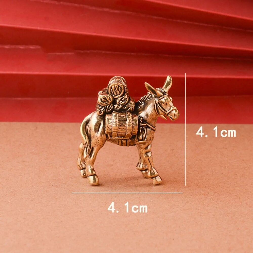 Миниатюрная статуэтка осел из латуни