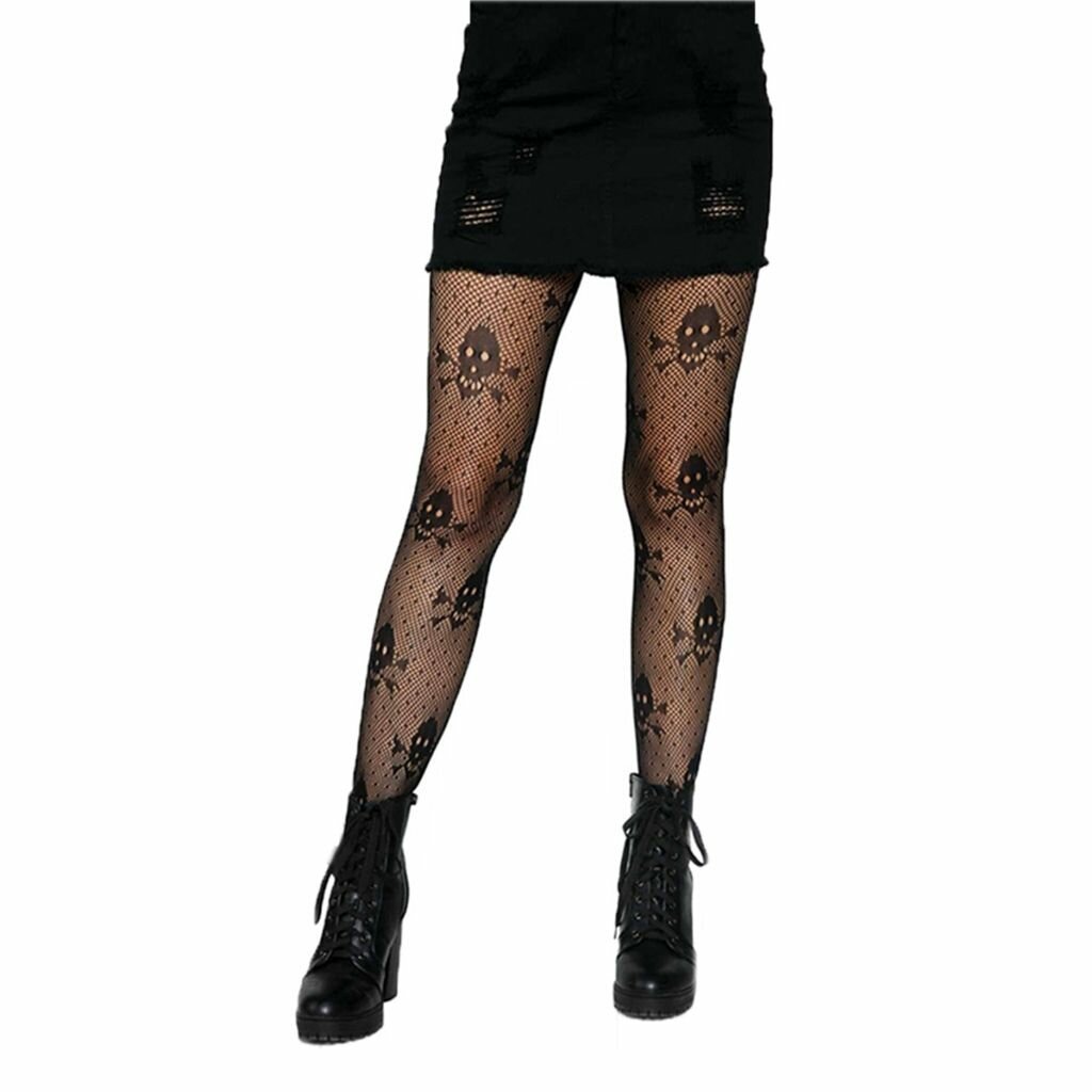 Сексуальные чулки-паучки большого размера в виде серпантина в твердом переплете-Звездный череп