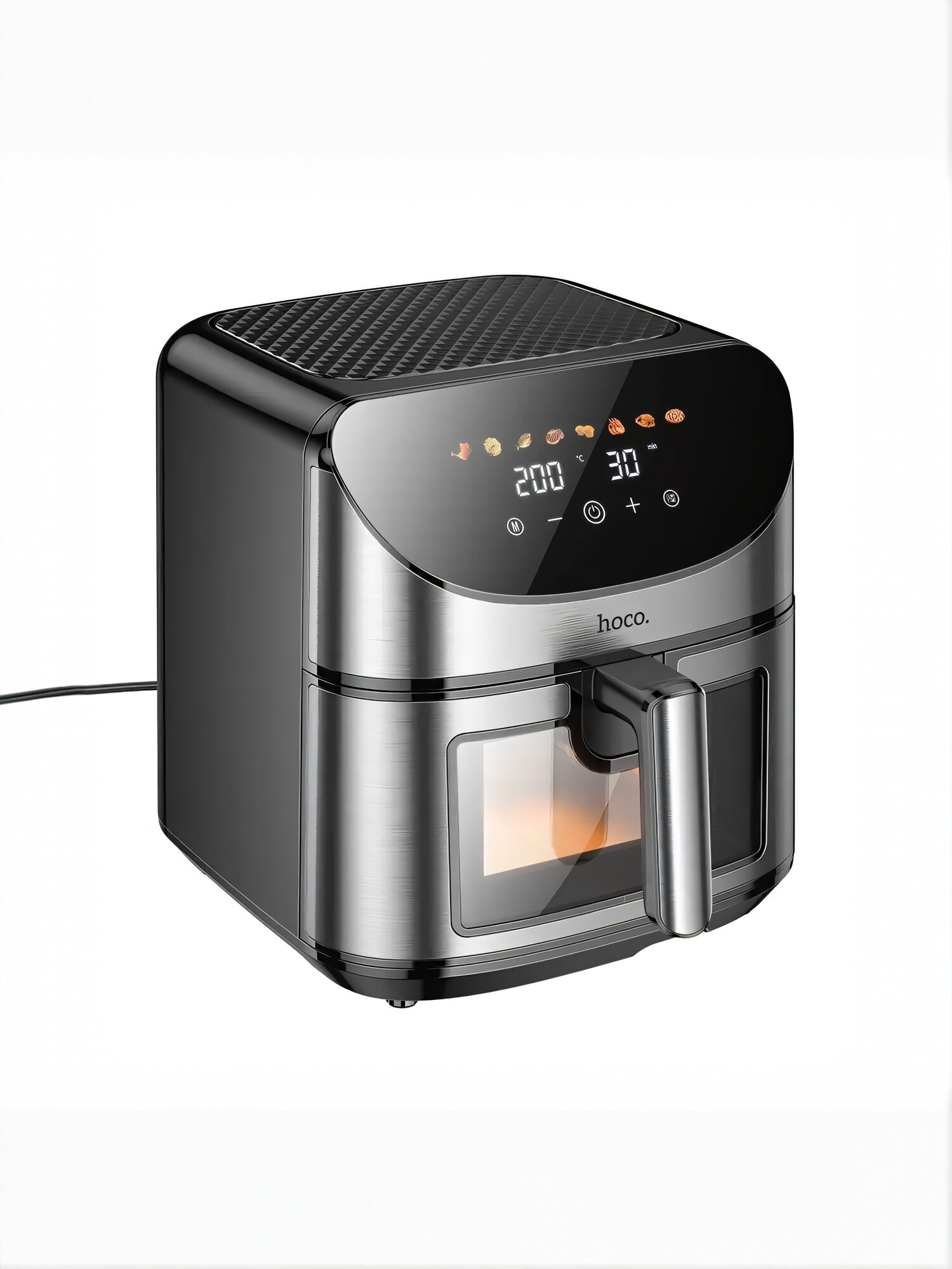 Аэрогриль Hoco HE21 Air Fryer 8L 1700W черный EU, воздушное жарение, 8 литров, 1700 Вт