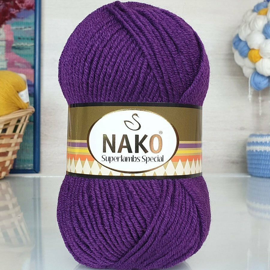 Пряжа Nako SUPERLAMBS SPECIAL 6965 баклажан (5 мотков)