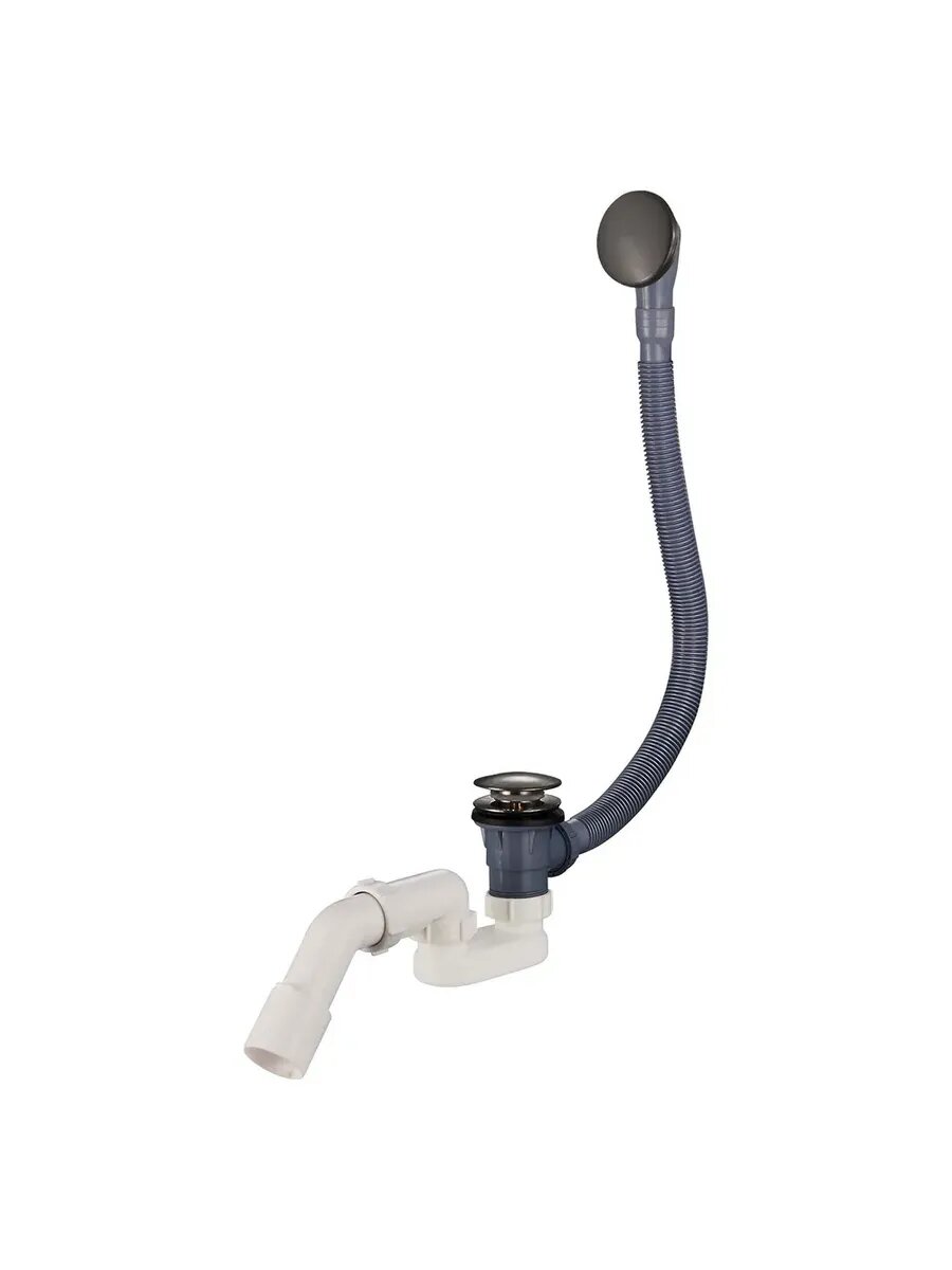 Сифон для ванны Raglo R600.31.09. Графитовый, встраиваемый, с полуавтоматическим клапаном