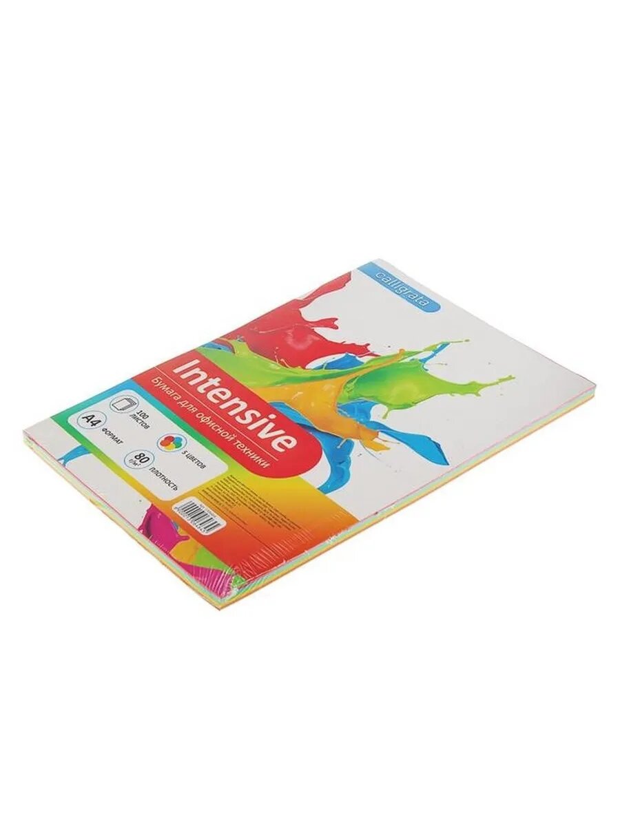 Цветная бумага А4 80 г/м², 100л, 5 цветов
