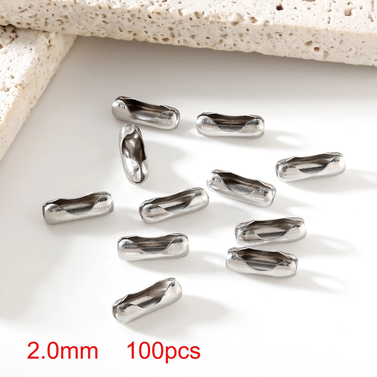 Замки для ювелирных цепочек 2.0mm, сталь, 100шт