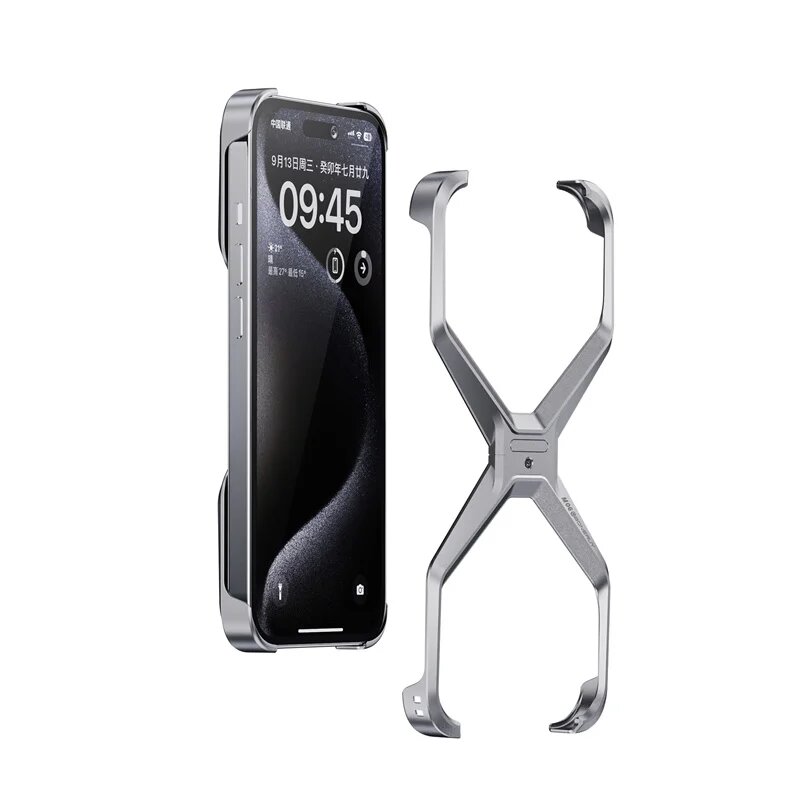 Металлический чехол Natural Titanium для iPhone 15 Pro Max