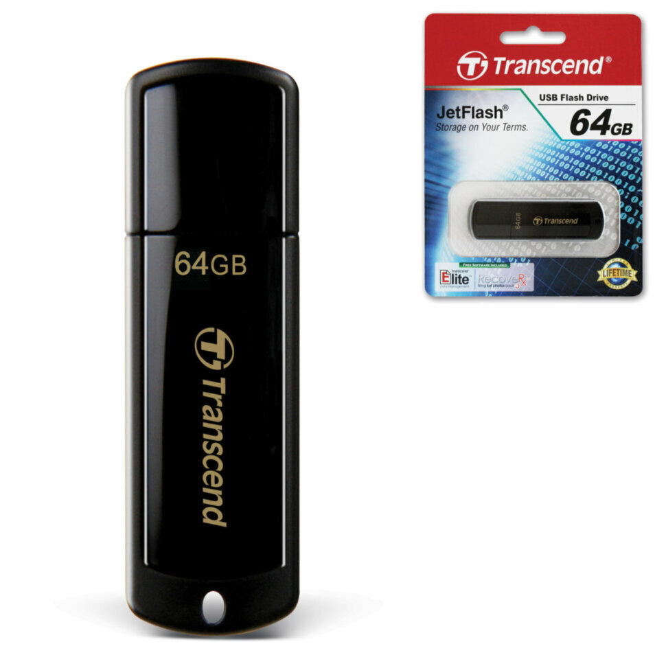 Флеш-диск 64 GB, TRANSCEND Jet Flash 350, USB 2.0, черный, TS64GJF350, 510970