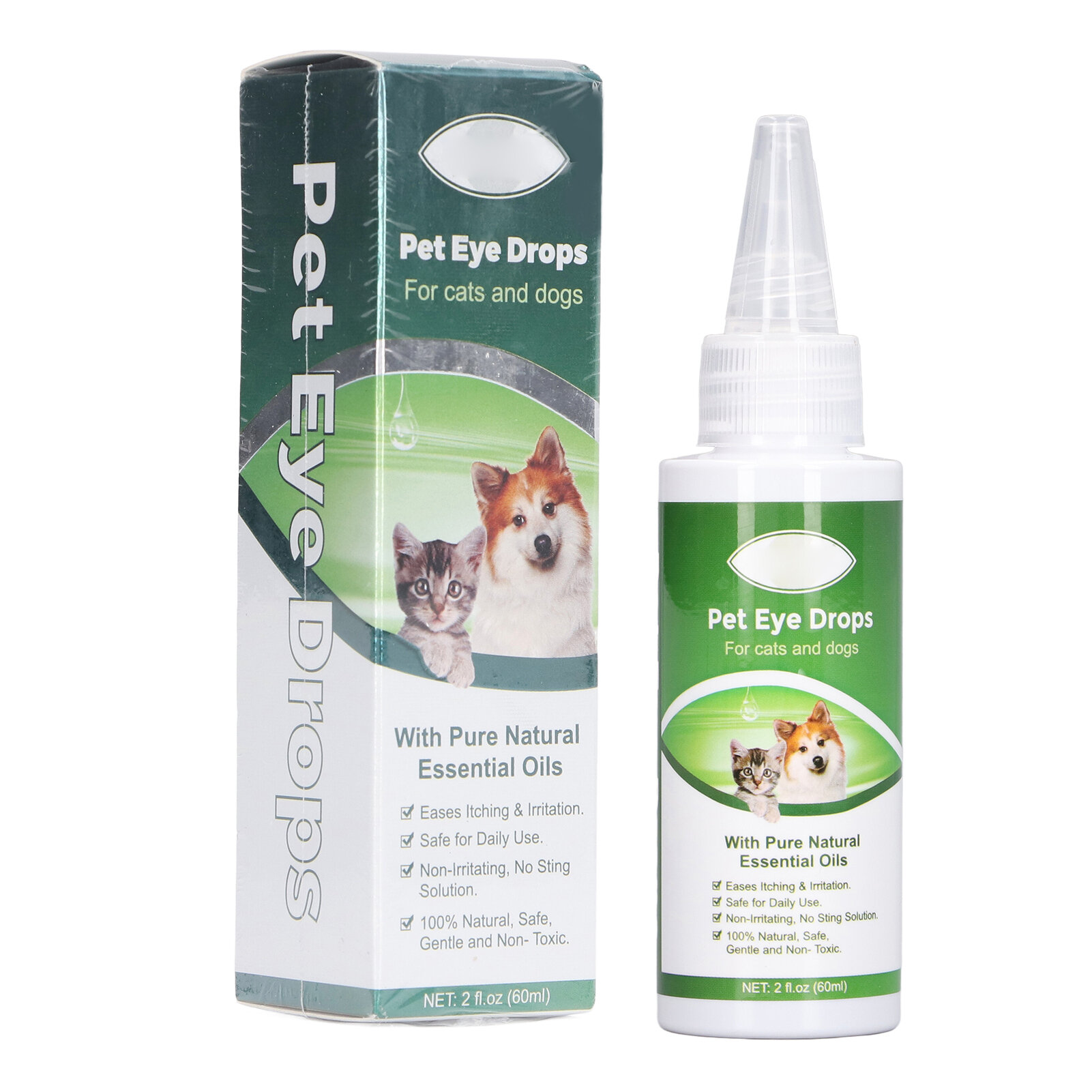 Dog Eye Wash Drop Tear Stain Remover Moisturizing Gentle Cleaning Relief Discomfort for Pets