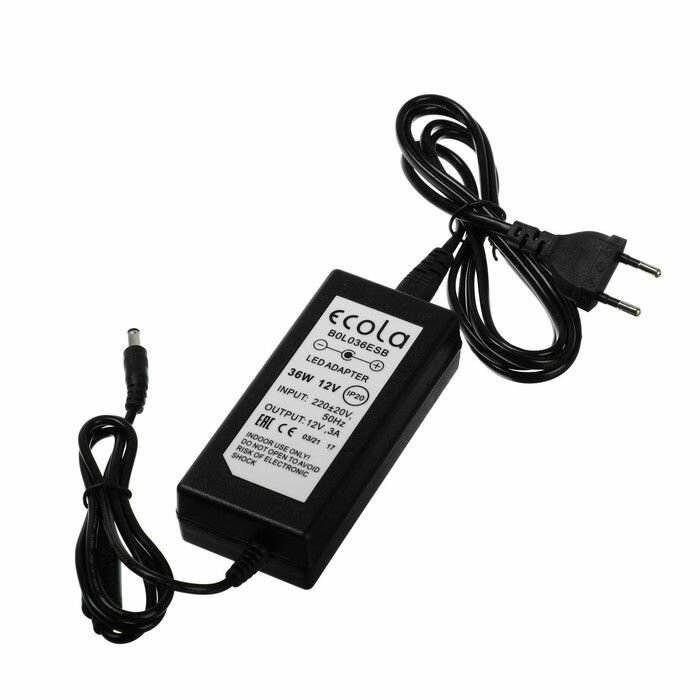 Ecola Адаптер для светодиодных лент 12V 36W B0L036ESB