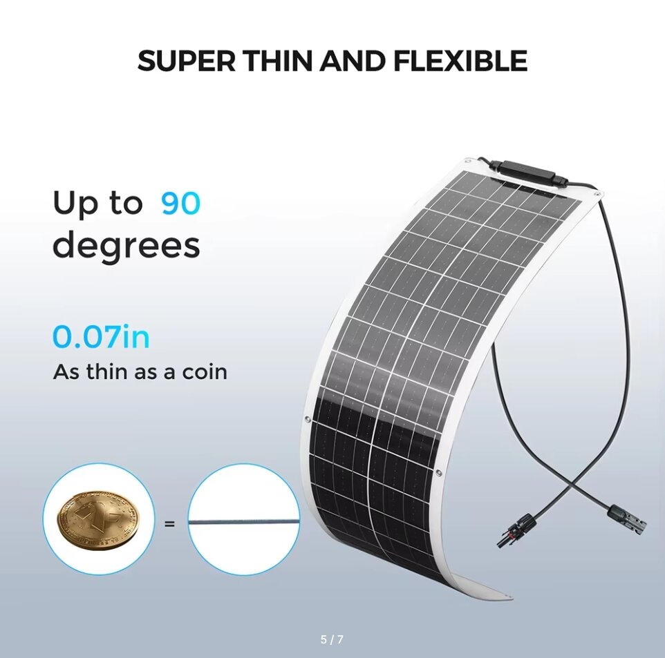 Гибкая легкая солнечная панель 50 Вт