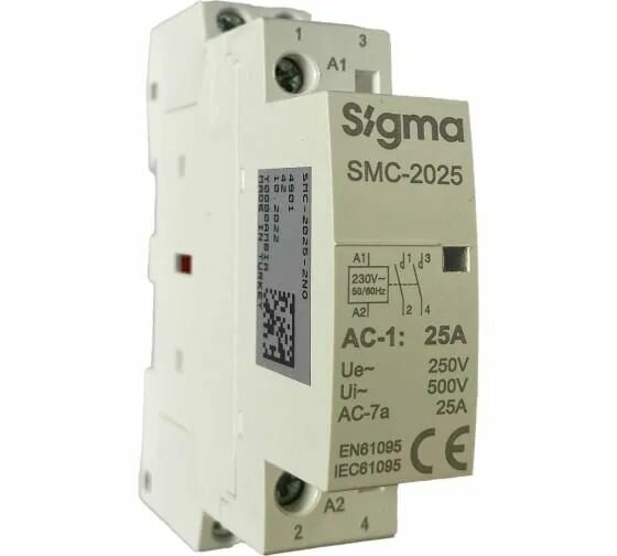 Модульный контактор 2 NO 25A Sigma Elektrik SMC-2025-2NO