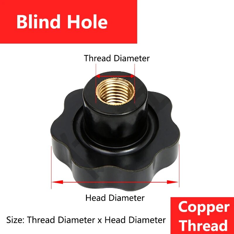 Бакелитовые ручные гайки M4-M16 черные M10x50mm, Copper Thread