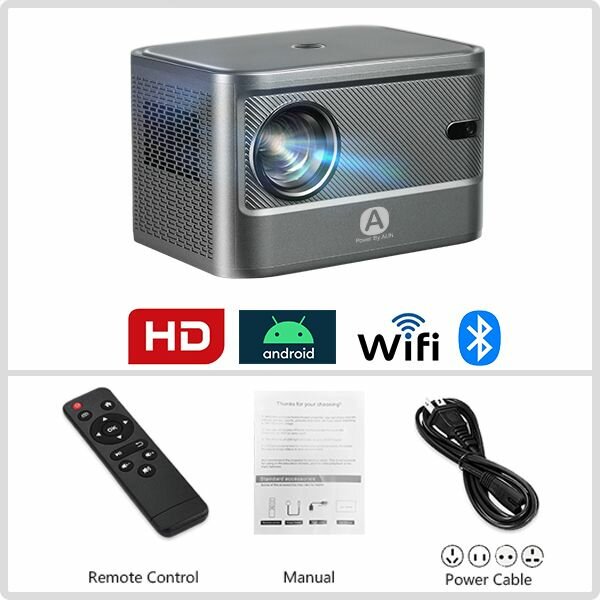 AUN A002 Android 9.0 мини-проектор Bluetooth WIFI 1280x720 HD 3D Smart проектор Поддержка домашнего кинотеатра Full HD 4K Movie Smart TV