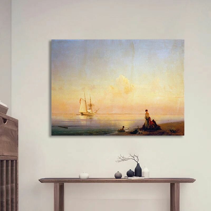 Репродукция картины на холсте, Айвазовский "Берега Далмации" ,3040 см.