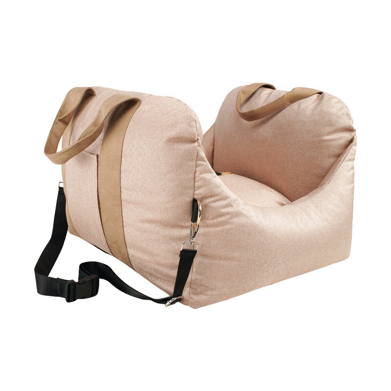 Портативный Pet Bed Автомобильный коврик для собак,520*520*440, светло-коричневый