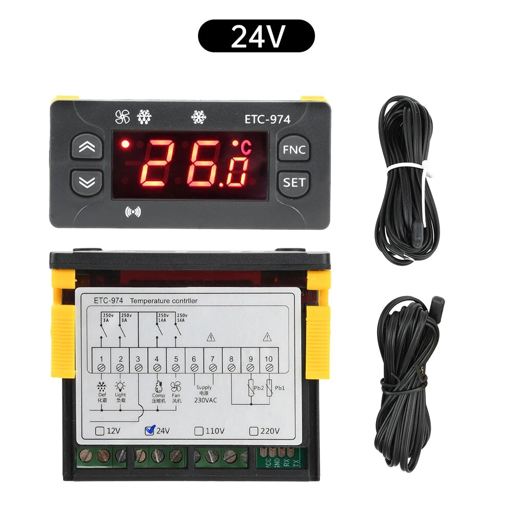 Термостат цифровой ETC-974 24V, Цвет: B