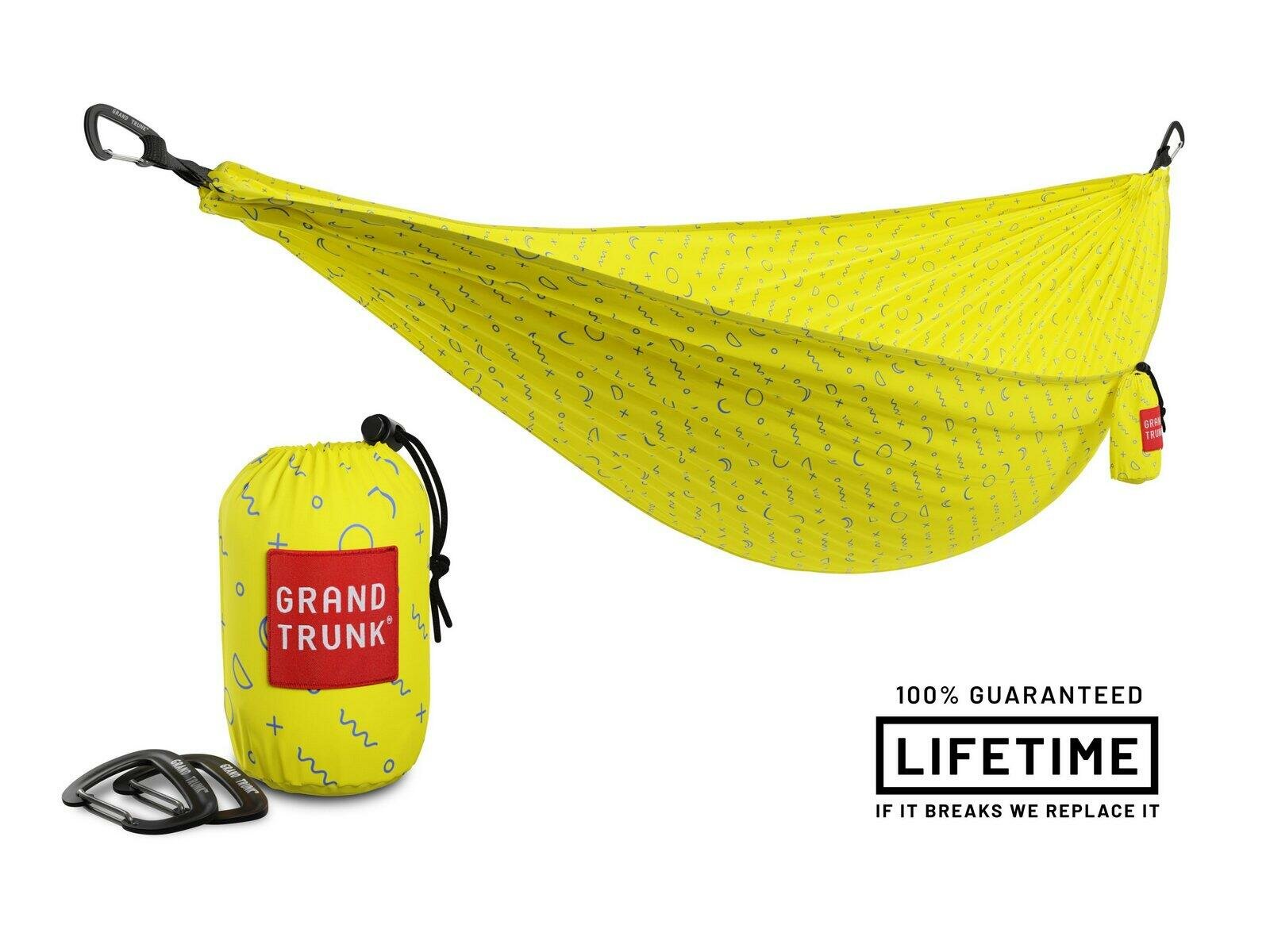 Decathlon Гамак Grand Trunk Trunk Tech Double Prints, нейлон 40D, 335x200 см, 2 человека, с оригинальным принтом, желтый