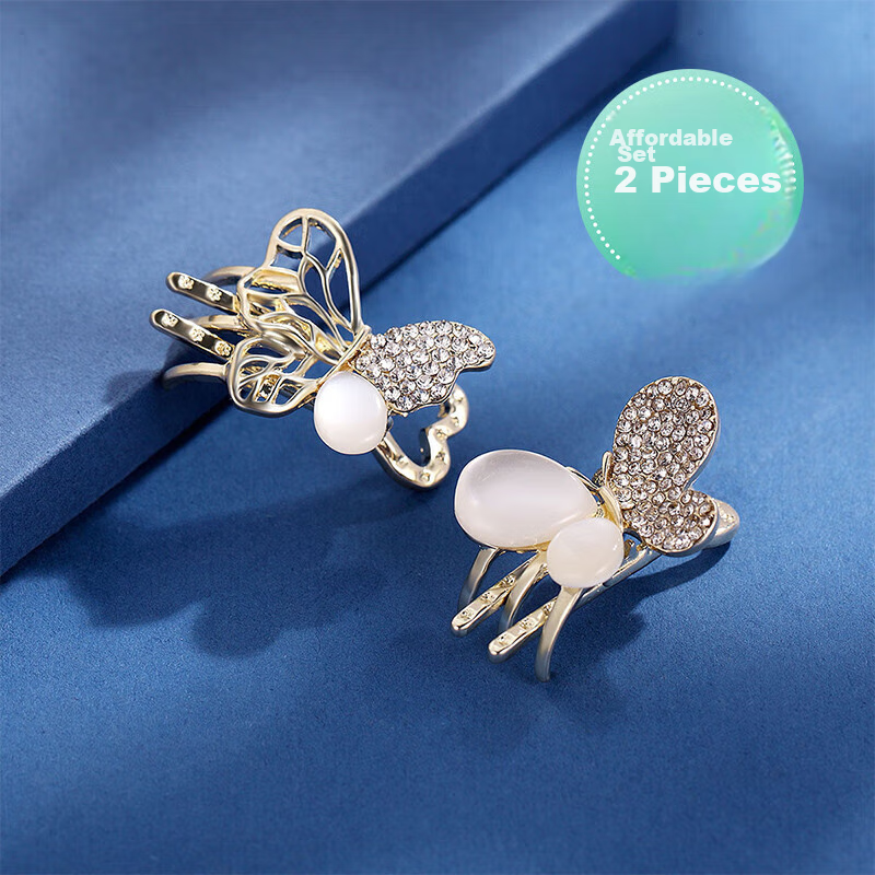 Chimera 2-Piece Set Butterfly Hair Clips, Side Clips, Top Clips, Bangs Clips, Hair Claw Clips, 520 Gift