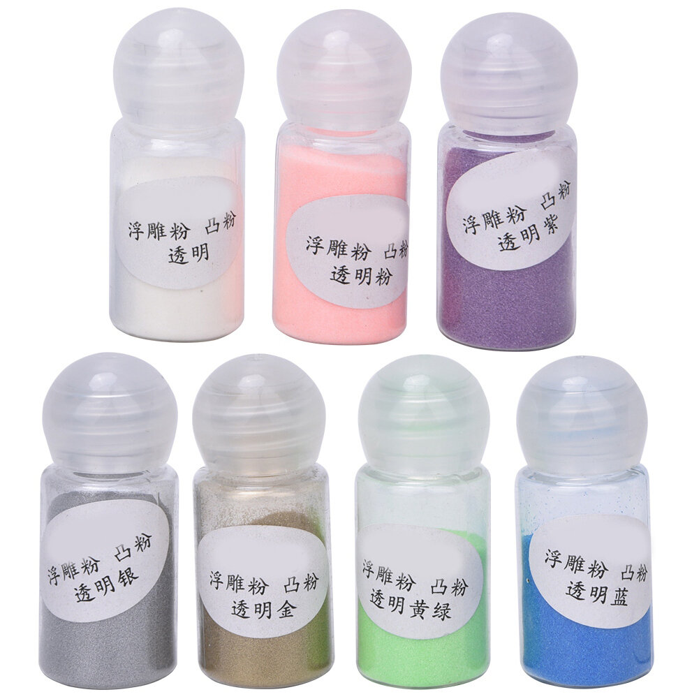 7 цветовой тиснение, набор порошков, поставки искусства DIY для скрапбукинга, штамповки, живописи, украшения, 10 мл каждый, идеально подходит для бумажного крафта