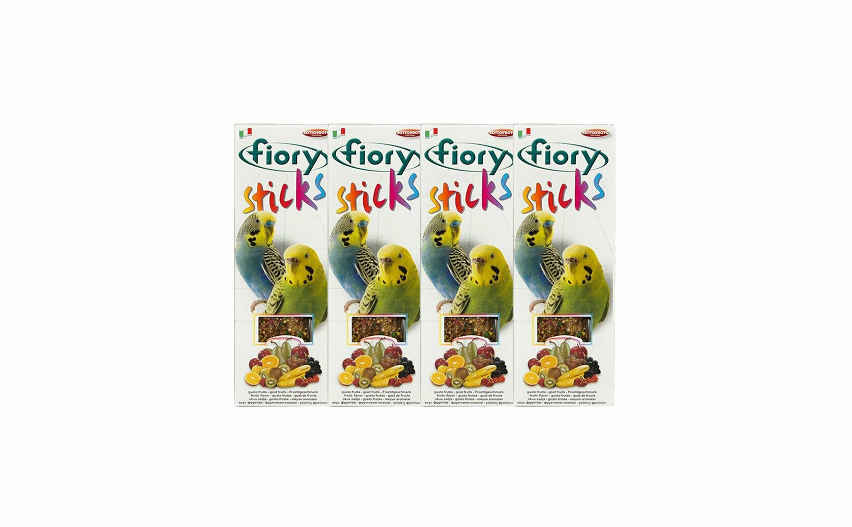 FIORY сухой корм палочки для попугаев Sticks с фруктами 2х30 г х 4 шт.