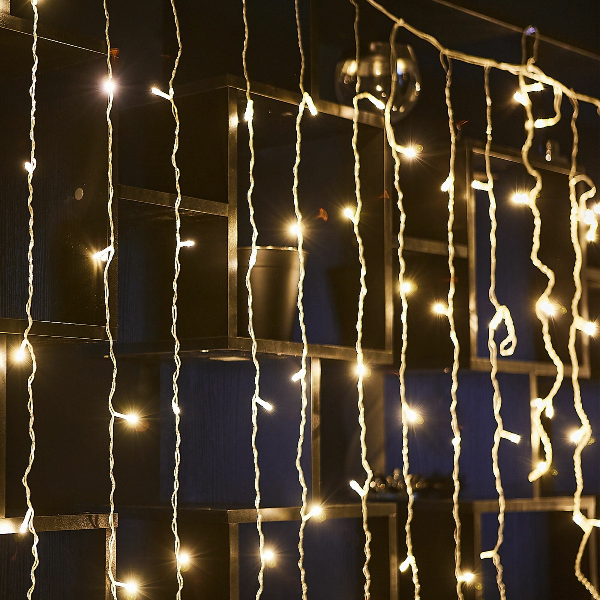 Гирлянда светодиодная интерьерная, занавес, 3x2 м, 160 LED, IP20, теплый белый свет, 8 режимов, Uniel