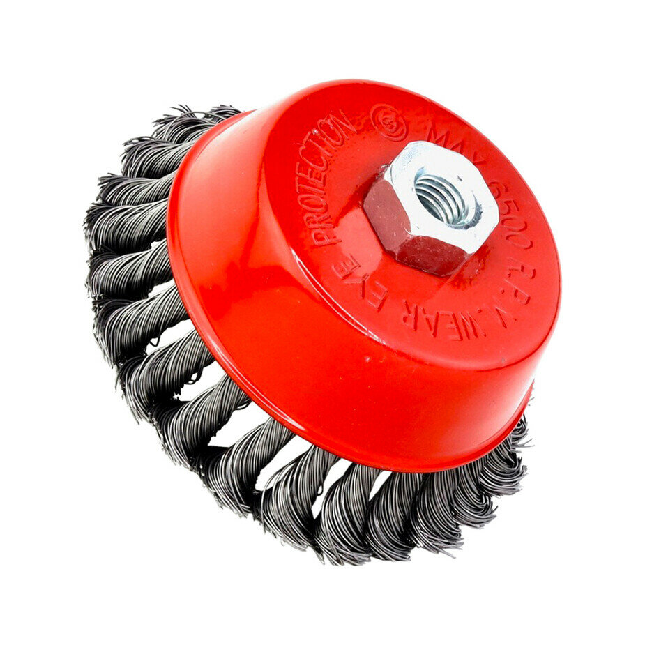 Корщетка для УШМ витая жесткая чашеобразная d125 мм М14 сталь