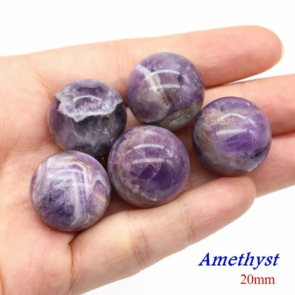 Круглые бусины из аметиста 20 мм