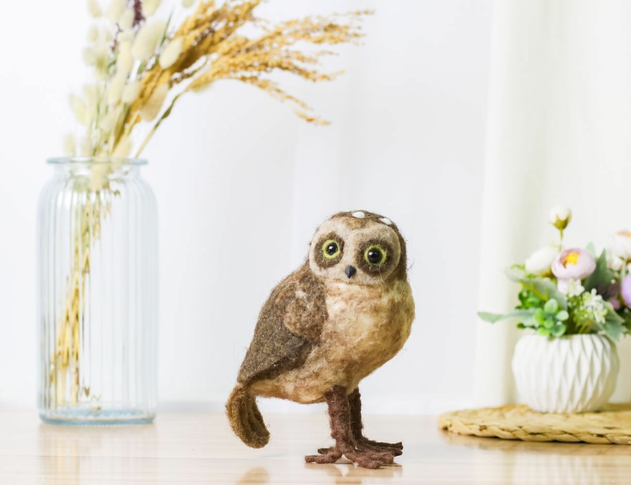 Валяная игрушка ручной работы шерстяной СЫЧ, 21 см, Kaemingk 520769-3