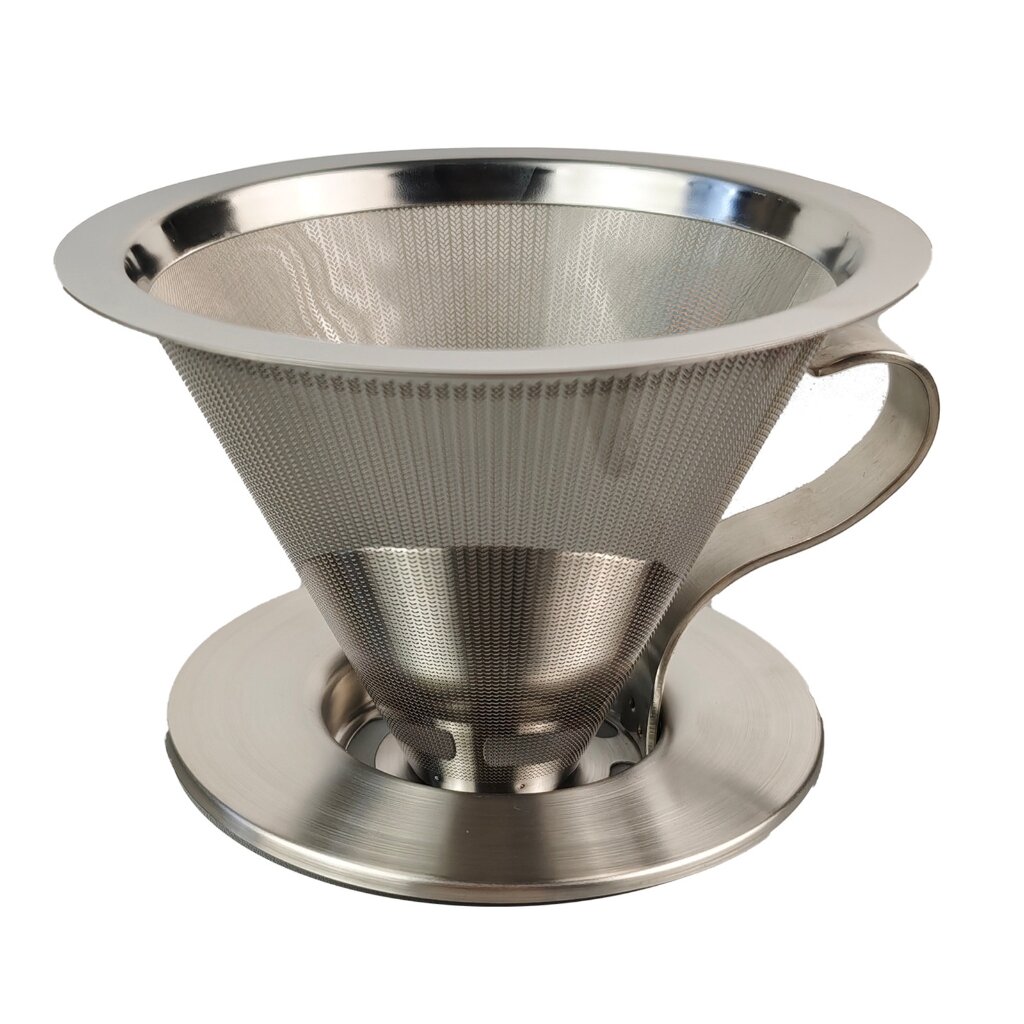 Stainless Steel Coffee Dripper Hand Drip Coffee Maker Stainless Steel Filter Cup Manual Coffee Filter for Home Use